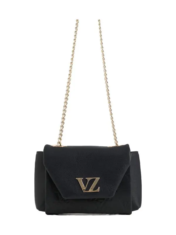 VELEZ Mini Lili Leather Bag With Chain Strap - Black