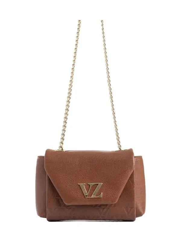VELEZ Mini Lili Leather Bag With Chain Strap - Brown