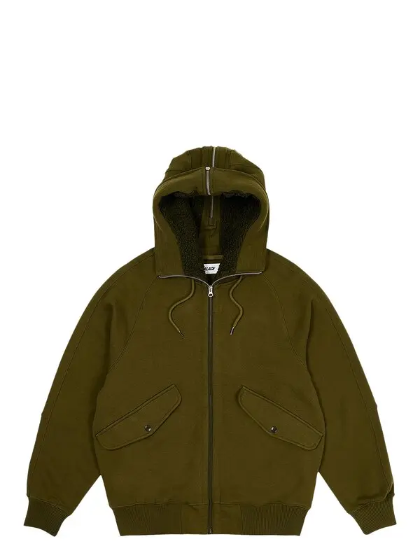 PALACE Split Hood Bomber Sweat - Green