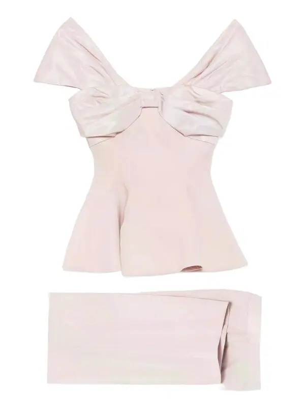 SAIID KOBEISY Draped Set With Bow Detail - Pink