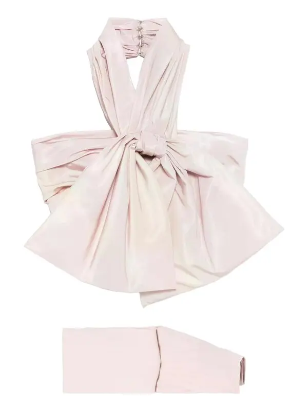 SAIID KOBEISY Strapless Draped Bow Set - Pink