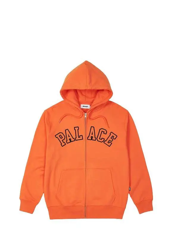PALACE Outline Arch Zip Hood - Tiger Orange