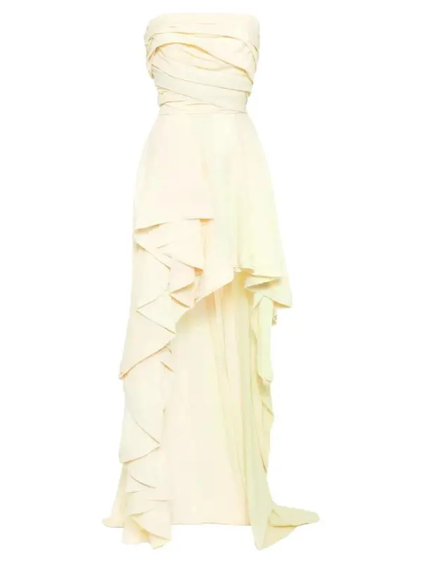 SAIID KOBEISY Linen High-low Dress - Yellow
