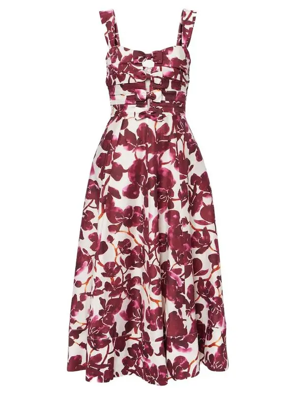 Rebecca Vallance Nerissa Floral Midi Dress - Red