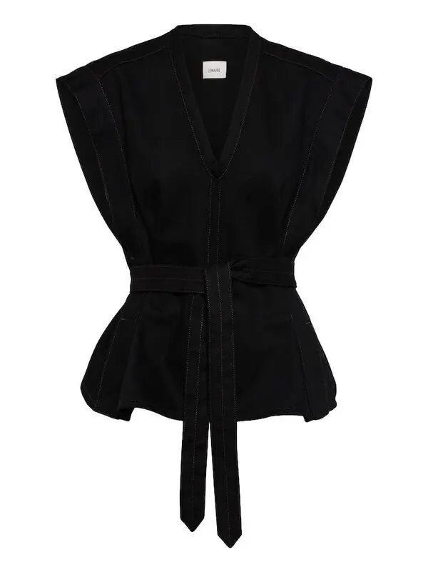 LEMAIRE Chasuble Belted Denim Top - Black
