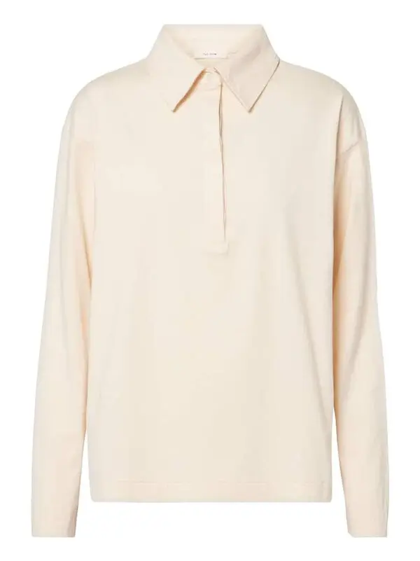 THE ROW Roddie Cotton Jersey Polo Shirt - Beige