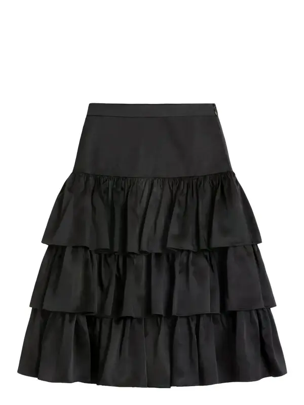 Valentino Garavani Ruffled Midi Skirt - Black