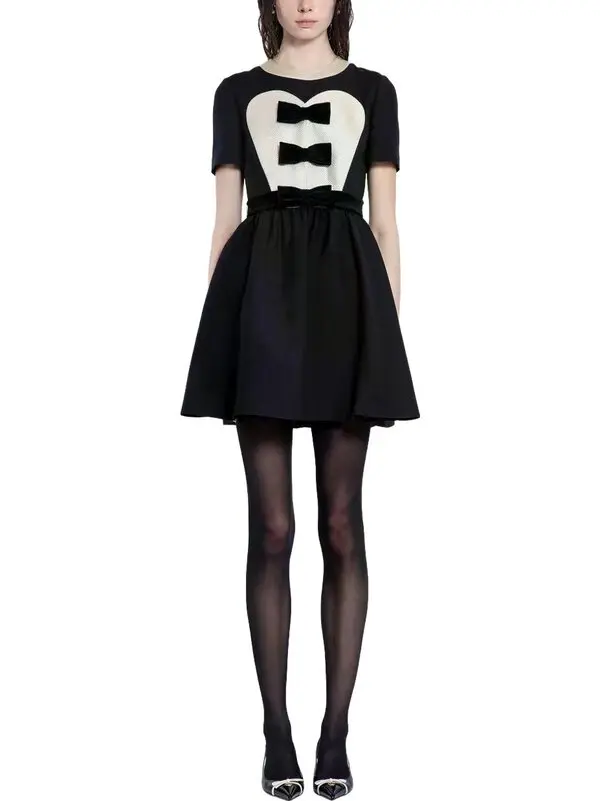 Valentino Garavani Crepe Couture Bow-detail Mini Dress - Black