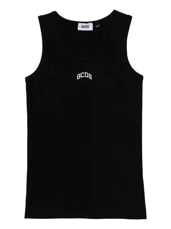Gcds Logo-embroidered Tank Top - Black