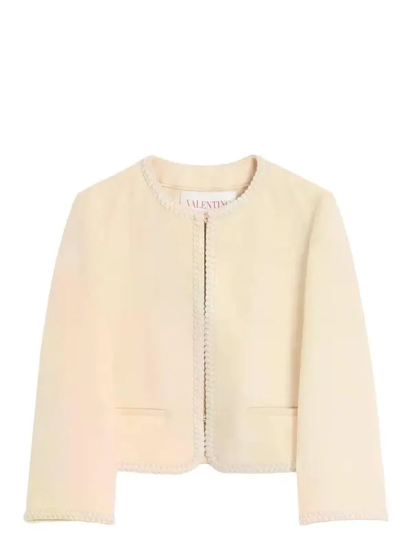 Valentino Garavani Braided-trim Jacket - Neutrals