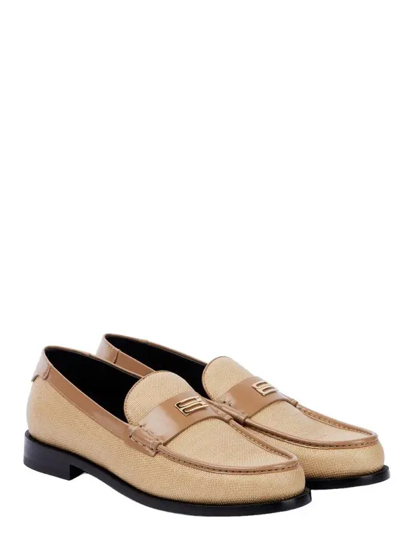 Victoria Beckham Croc-effect Leather Loafers - Beige