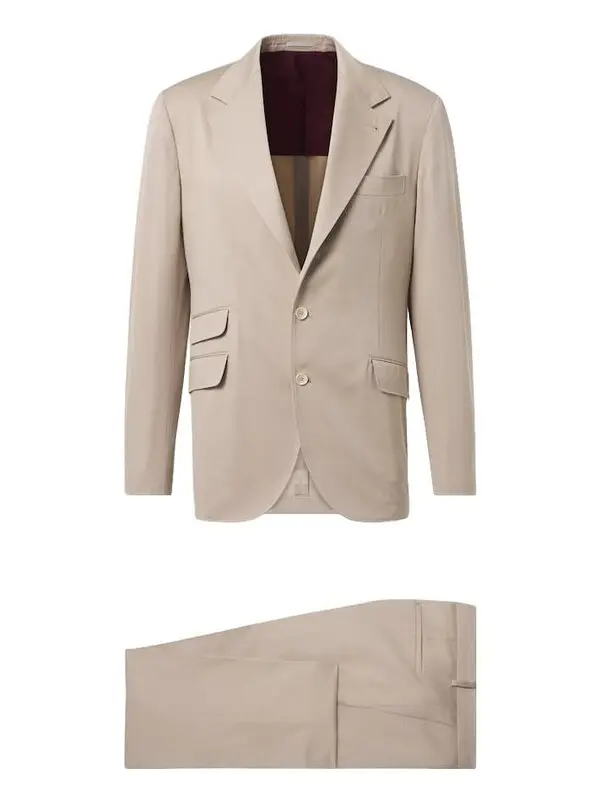 Brunello Cucinelli Cotton And Cashmere Suit - Beige
