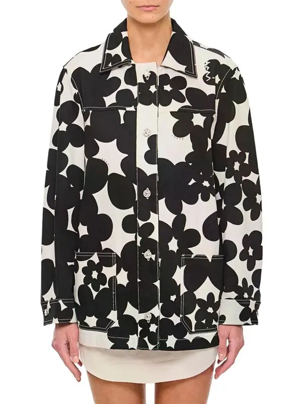 Marni Floral-print Jacket - Black