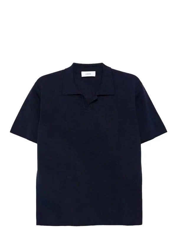 LARDINI Knitted Polo Shirt - Blue