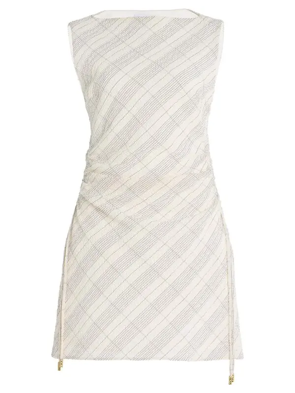 Anna Quan Kai Tartan-checked Dress - Ivory