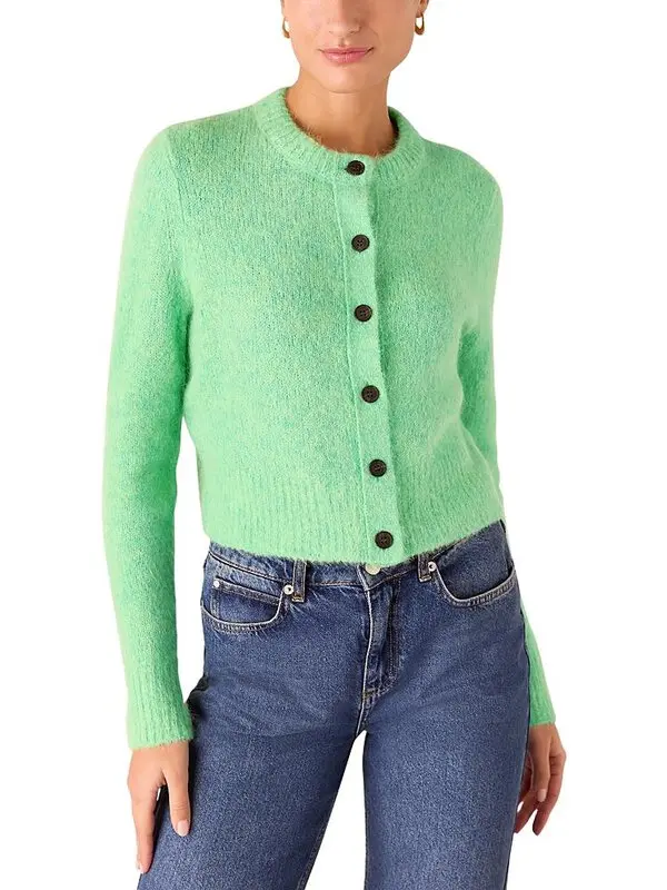 Whistles Cropped Cardigan Sweater - Green