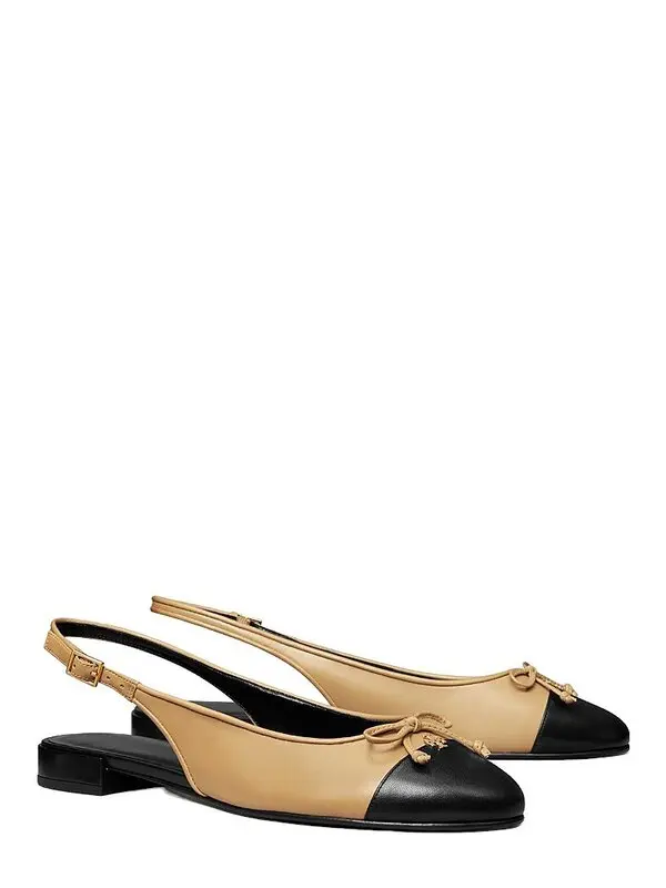 Tory Burch Cap Toe Slingback Ballet Flats - Ginger Shortbread