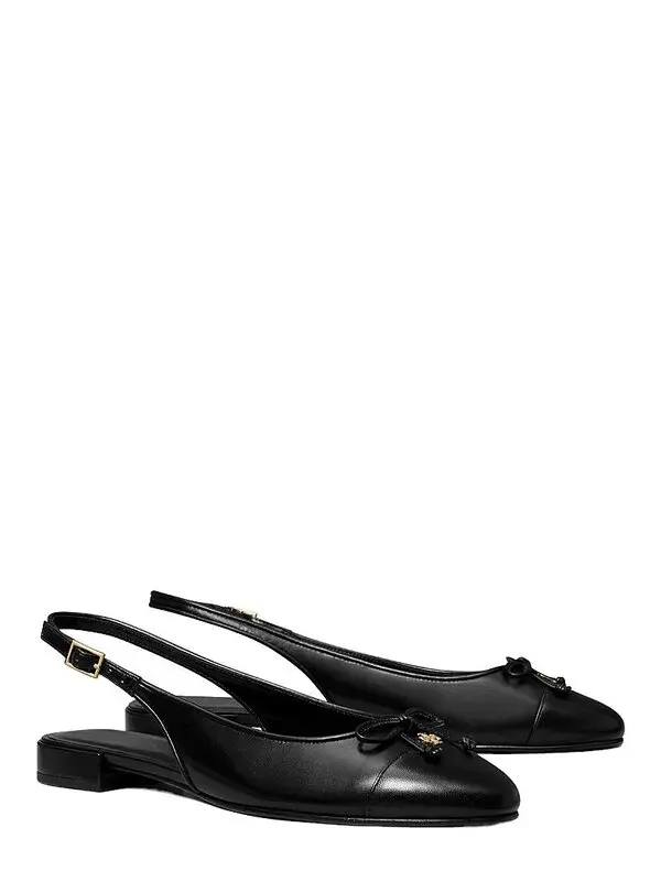 Tory Burch Cap Toe Slingback Ballet Flats - Perfect Bl