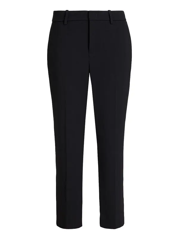Vince Cropped Slim-leg Crepe Trousers - Black