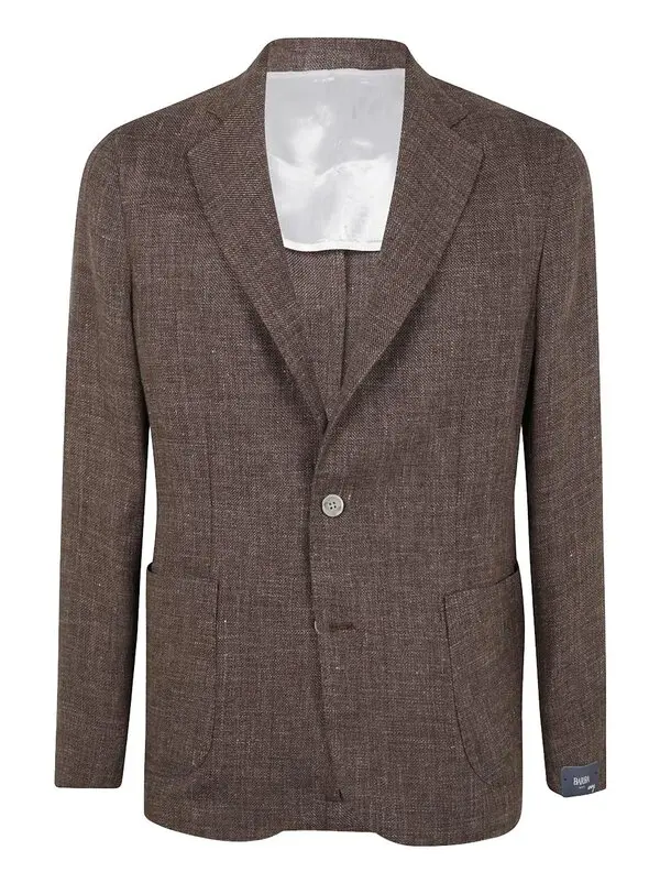 BARBA NAPOLI Easy Single-breasted Jacket - Brown