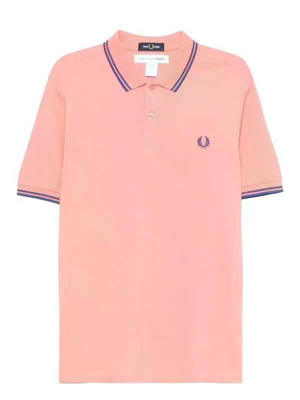Comme Des Garçons X Fred Perry Logo-embroidered Polo Shirt - Pink