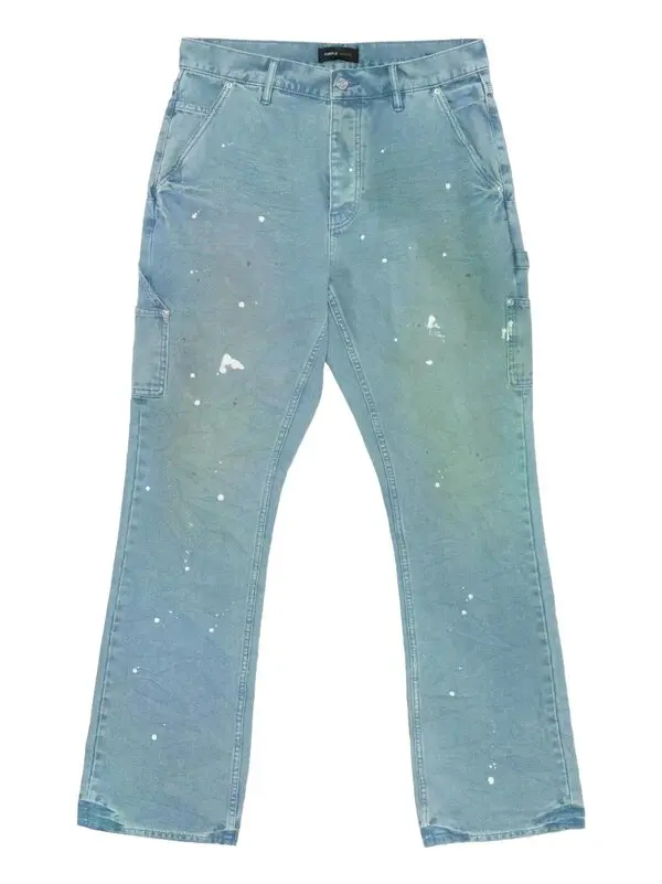 PURPLE BRAND Paint-splatter Trousers - Blue