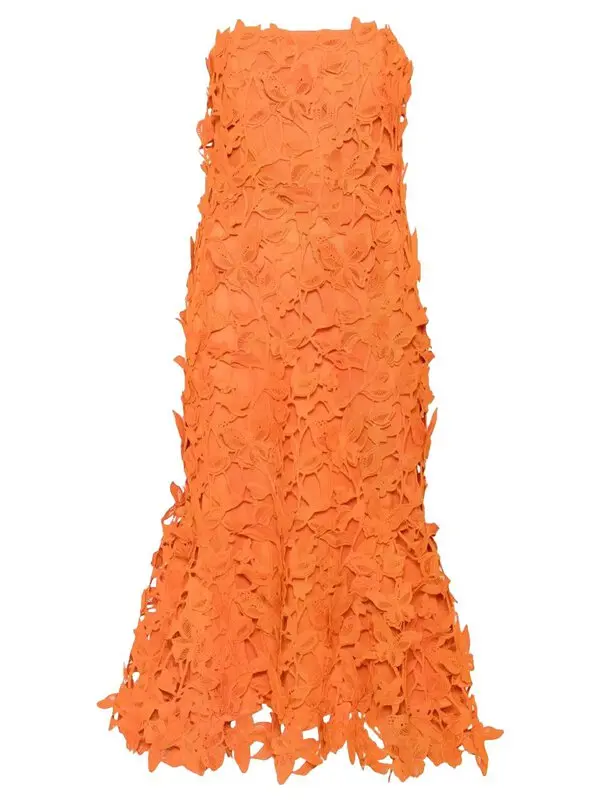 Simkhai Fleurella Midi Dress - Orange