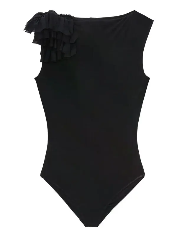 MSGM Ruffle-detailing Body - Black