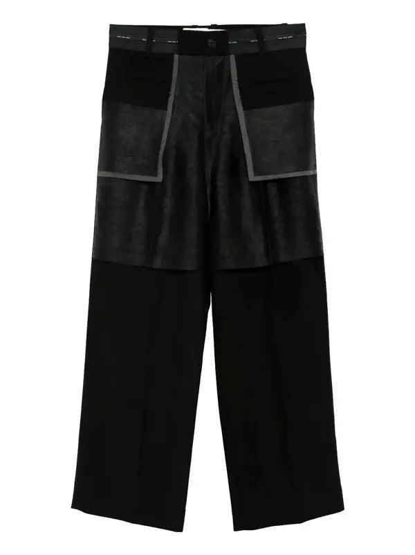 FENG CHEN WANG Patchwork Trousers - Black