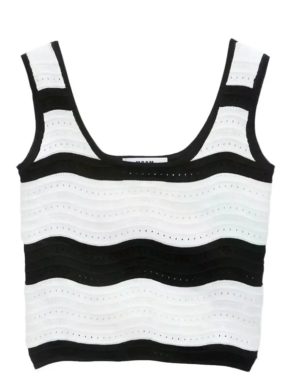 MSGM Striped Tank Top - White
