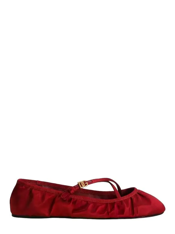Dolce & Gabbana Velvet Ballerina Shoes - Red