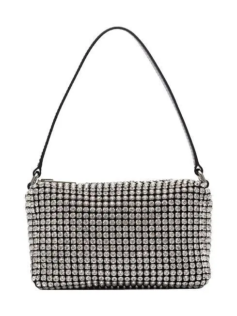 Alexander Wang Chain Mesh Rhinestone Pouch - White