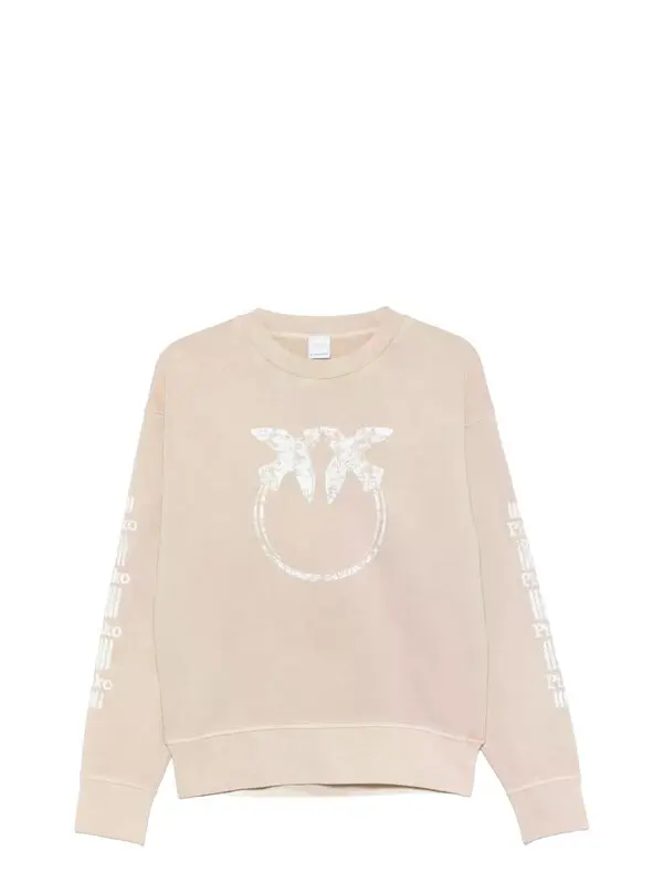 Pinko Love Birds-print Sweatshirt - Neutrals