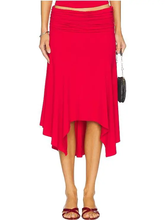 GUIZIO Soffiano Skirt - Red Love