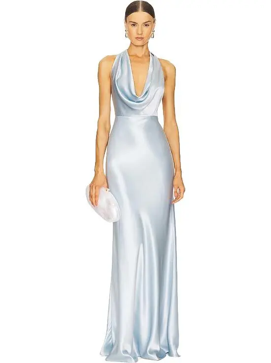 SAU LEE Pearl Gown - Pastel Blue