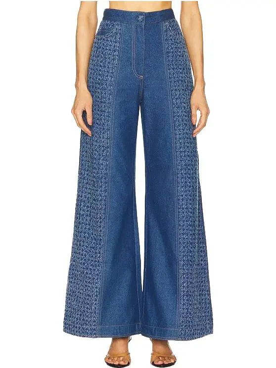 SABINA MUSAYEV Ace Wide Leg Pants - Dark Blue