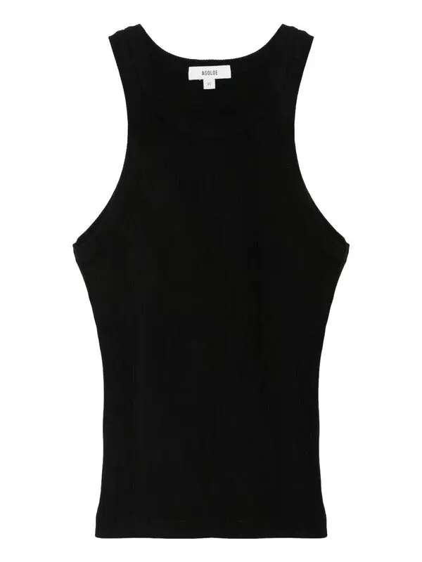 AGOLDE Ribbed-knit Tank Top - Black