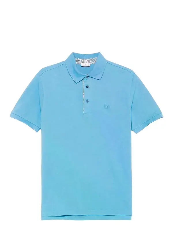 Etro Pegaso-embroidered Polo Shirt - Blue