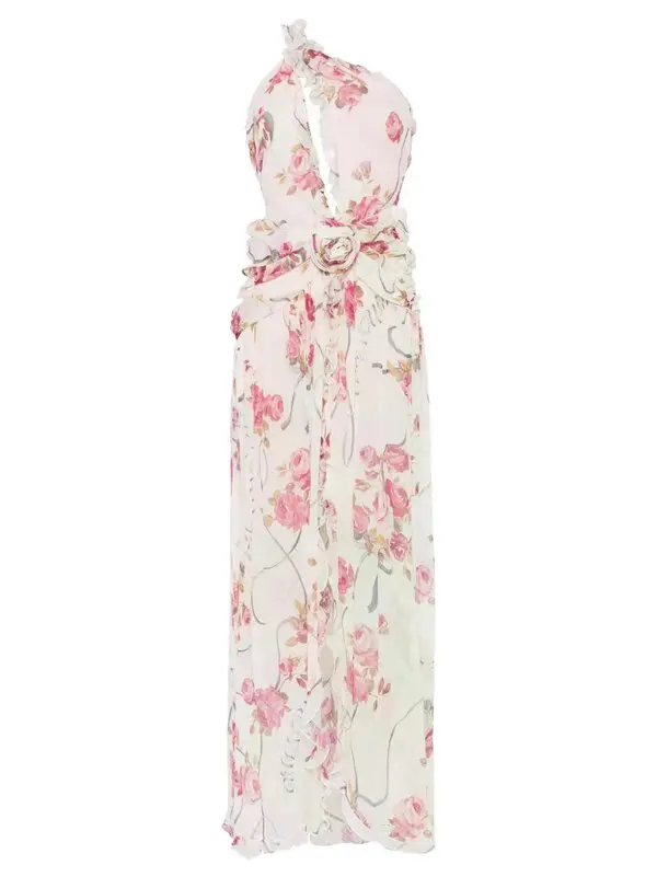 Blumarine Floral-print Maxi Dress - Neutrals