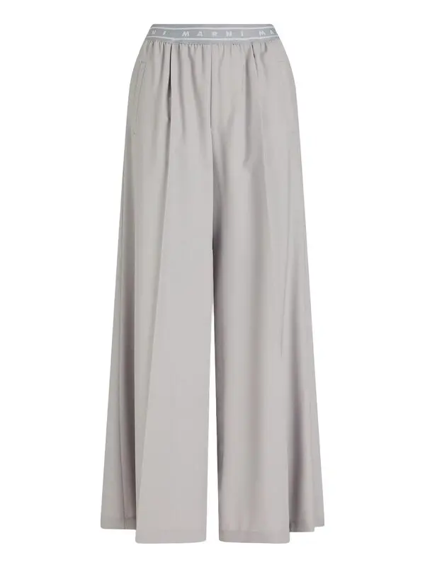 Marni Wool Wide-leg Pants - Light Gray
