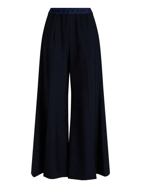 Marni Wool Wide-leg Pants - Navy