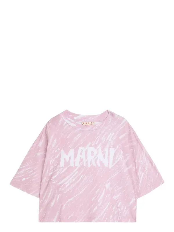 Marni Printed Cotton-jersey T-shirt - Baby Pink