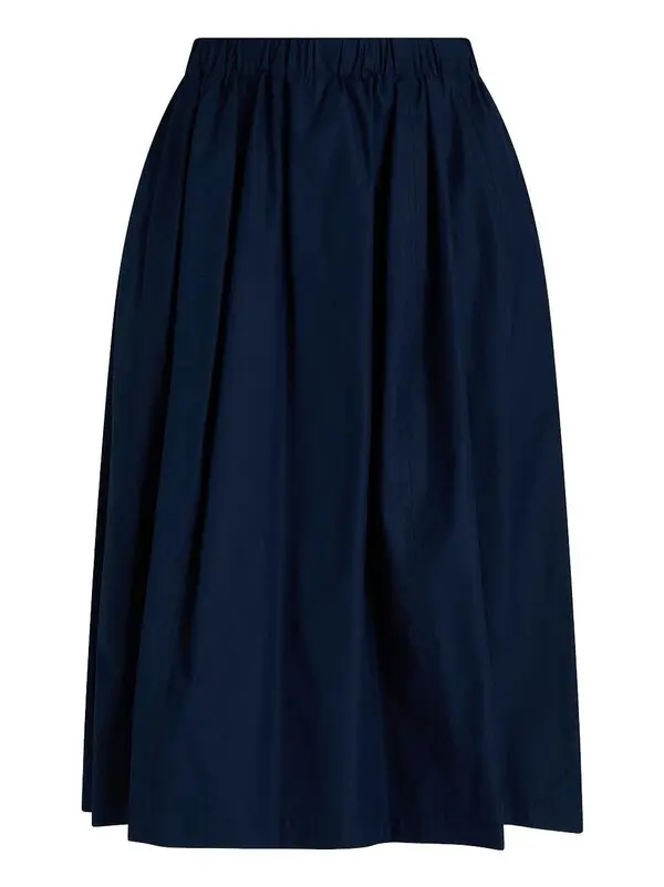 Marni Gathered Cotton-poplin Midi Skirt - Navy