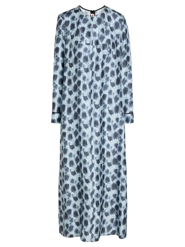 Marni Printed Silk-twill Maxi Dress - Light Blue