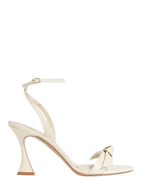 ALEXANDRE BIRMAN Clarita Bell Bow-detailed Patent-leather Sandals - Ivory