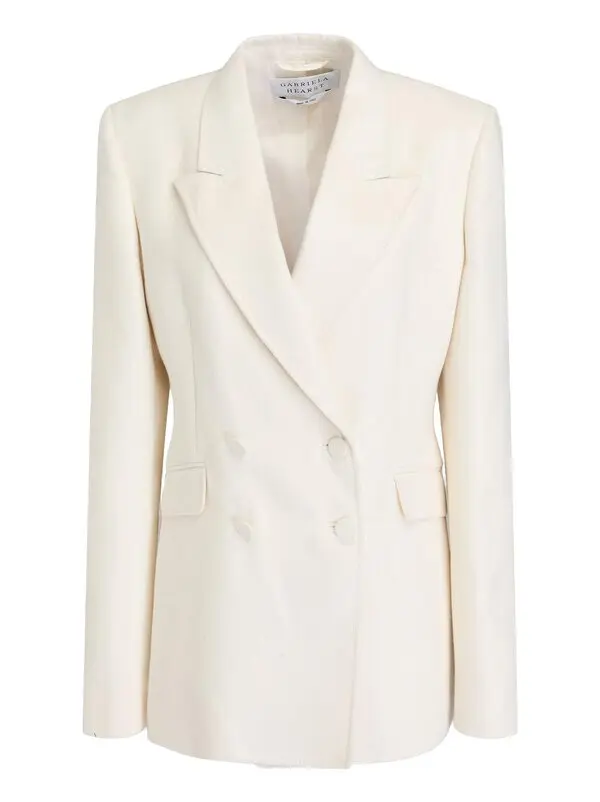 Gabriela Hearst Double-breasted Brushed Silk Blazer - Ivory