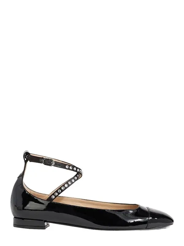 STUART WEITZMAN Eden Crystal-embellished Ballet Flats - Black