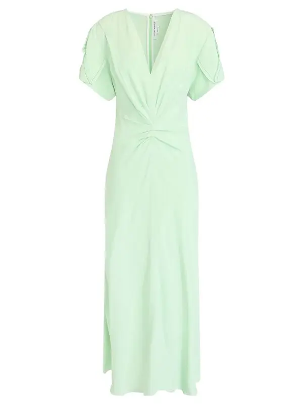 Victoria Beckham Ruched Crepe Midi Dress - Light Green