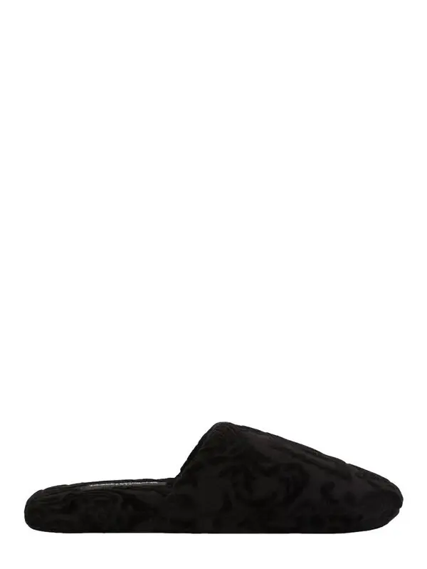 Dolce & Gabbana Logo-embroidered Slippers - Black