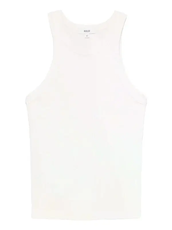 AGOLDE Ribbed-knit Tank Top - White